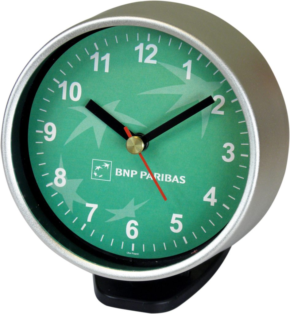 Promotional desk clock 610, 10 cm, aluminium - Clocks for You