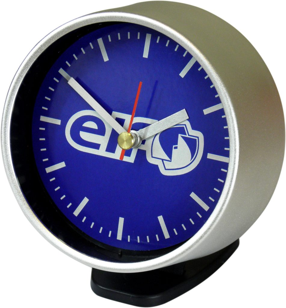 Promotional desk clock 610, 10 cm, aluminium - Clocks for You