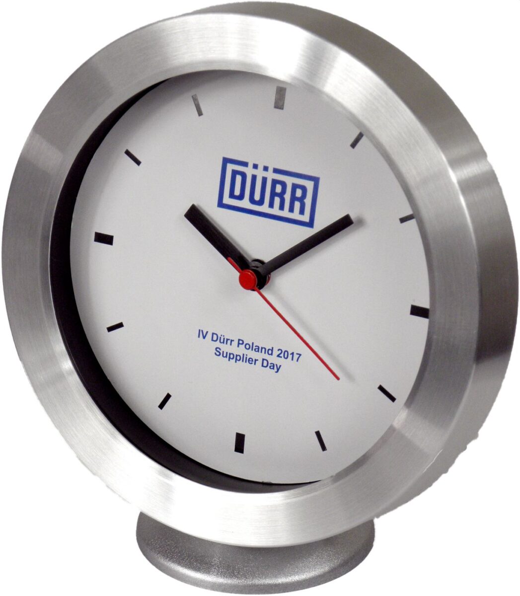Promotional desk clock 611, 11.4 cm, aluminium - Clocks for You